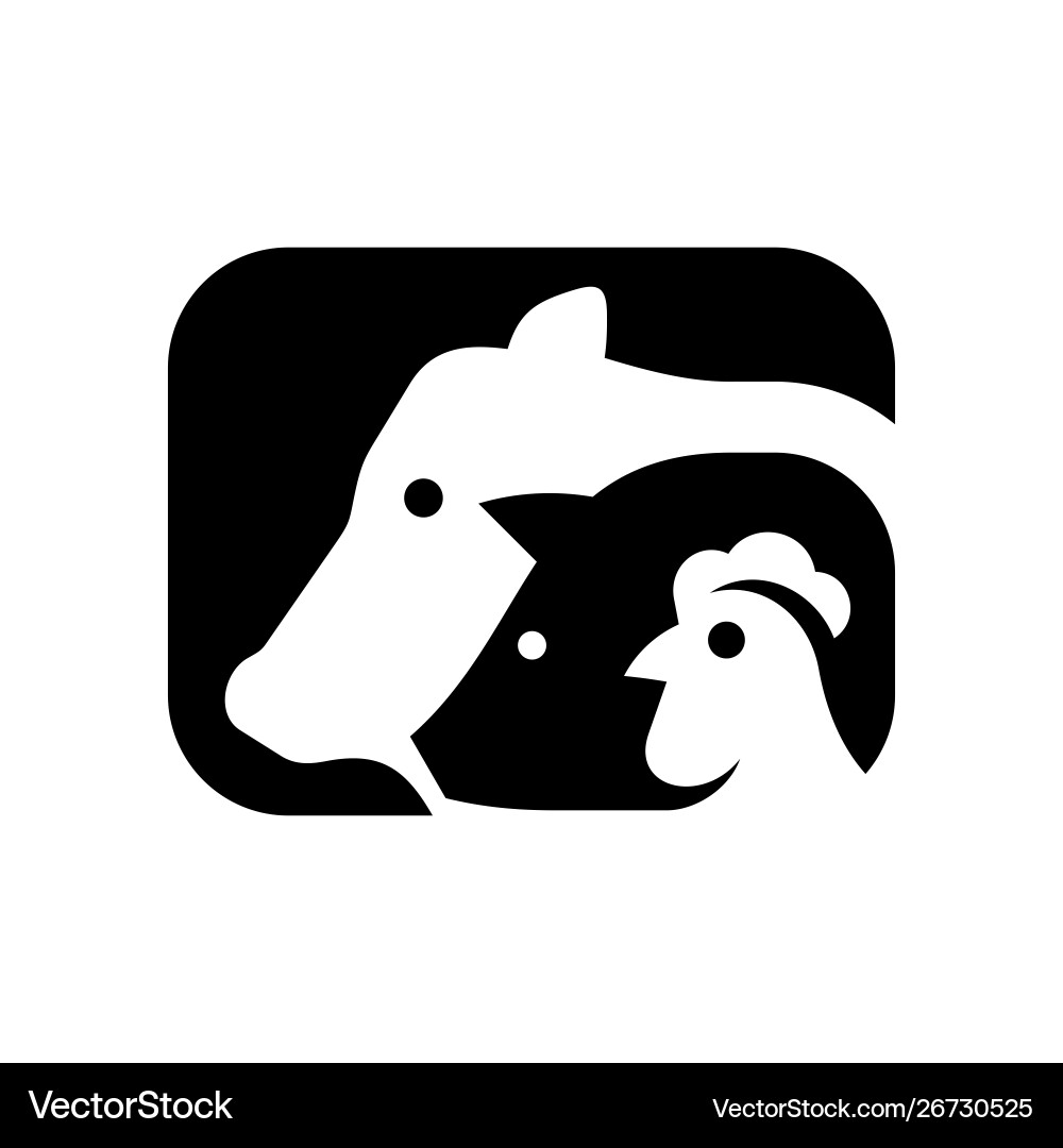 Farm animals logo Royalty Free Vector Image - VectorStock