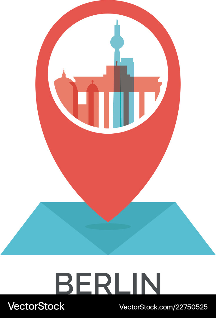 Germany berlin map pin point icon Royalty Free Vector Image