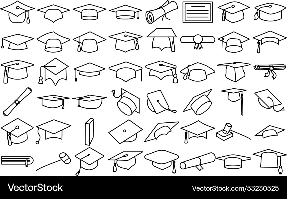 Graduation hat cap Royalty Free Vector Image - VectorStock
