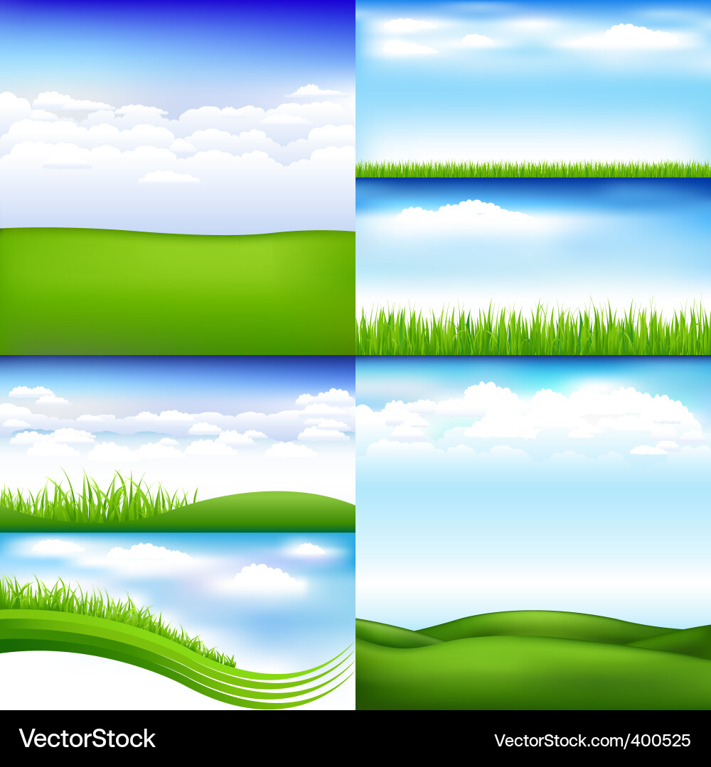 Green Grassland Landscapes Royalty Free Vector Image