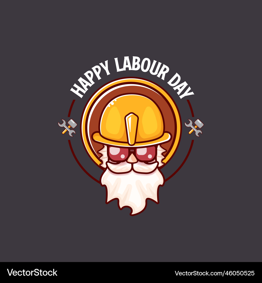 Happy labour day logo label or stamp Royalty Free Vector