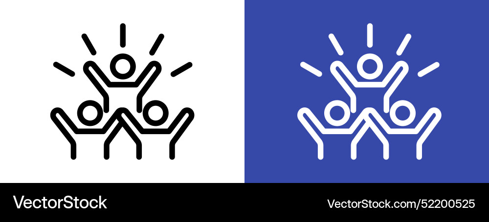 Happy people icon logo sign set outline Royalty Free Vector