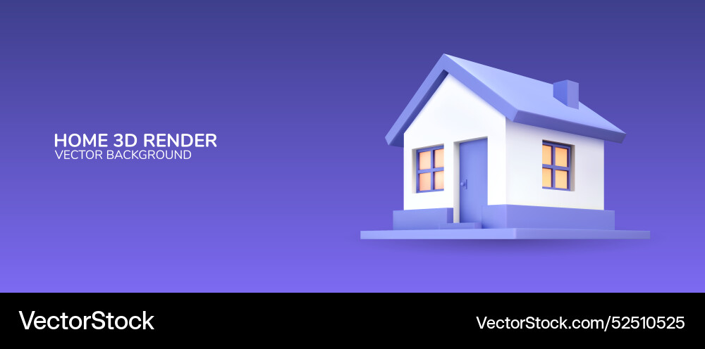 Home 3d render Royalty Free Vector Image - VectorStock