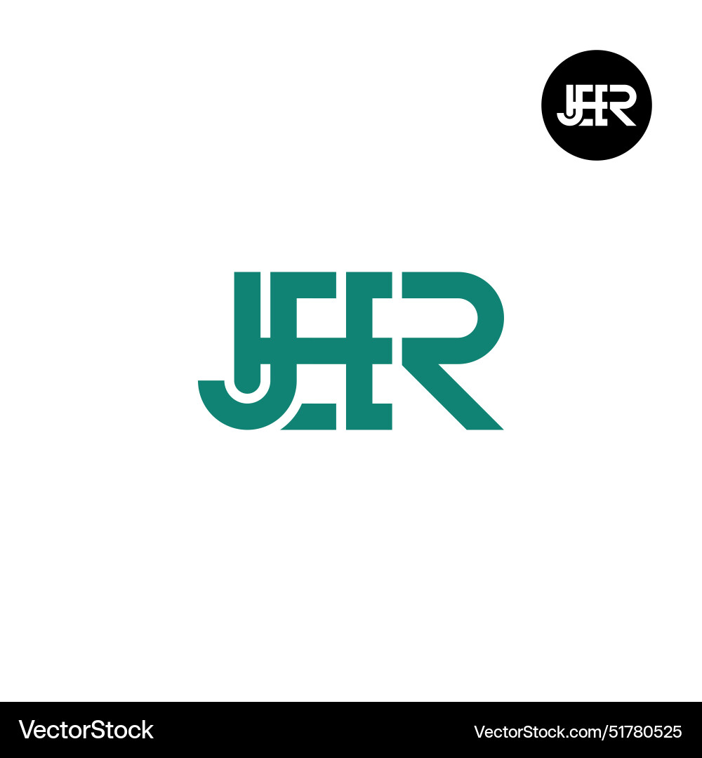 Jer logo letter monogram design Royalty Free Vector Image
