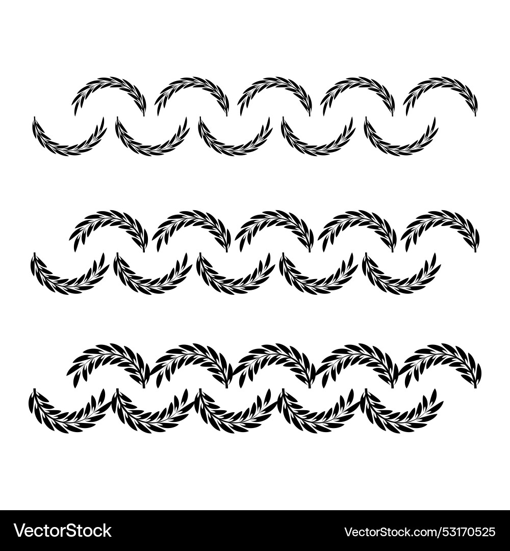Laurel wreath borders decorative pattern set Vector Image