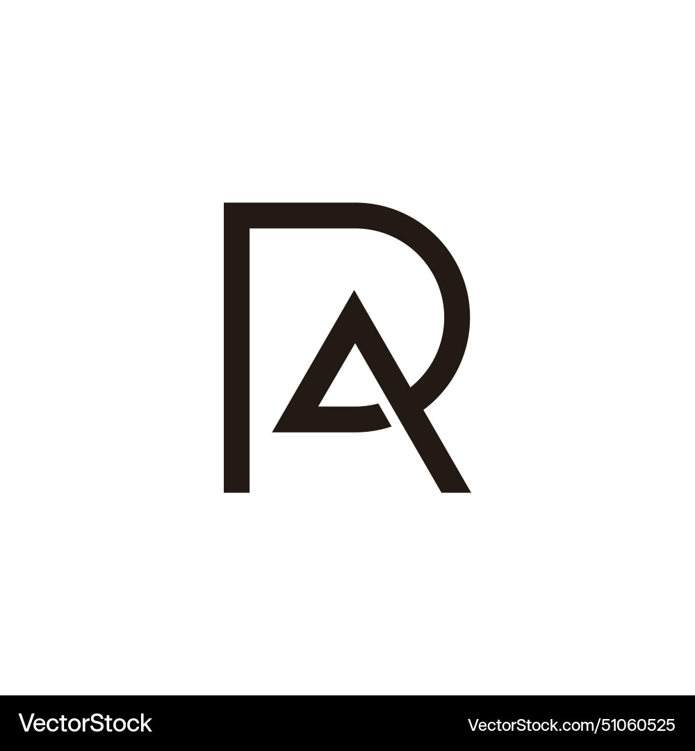 Letter ra triangle simple overlap logo Royalty Free Vector