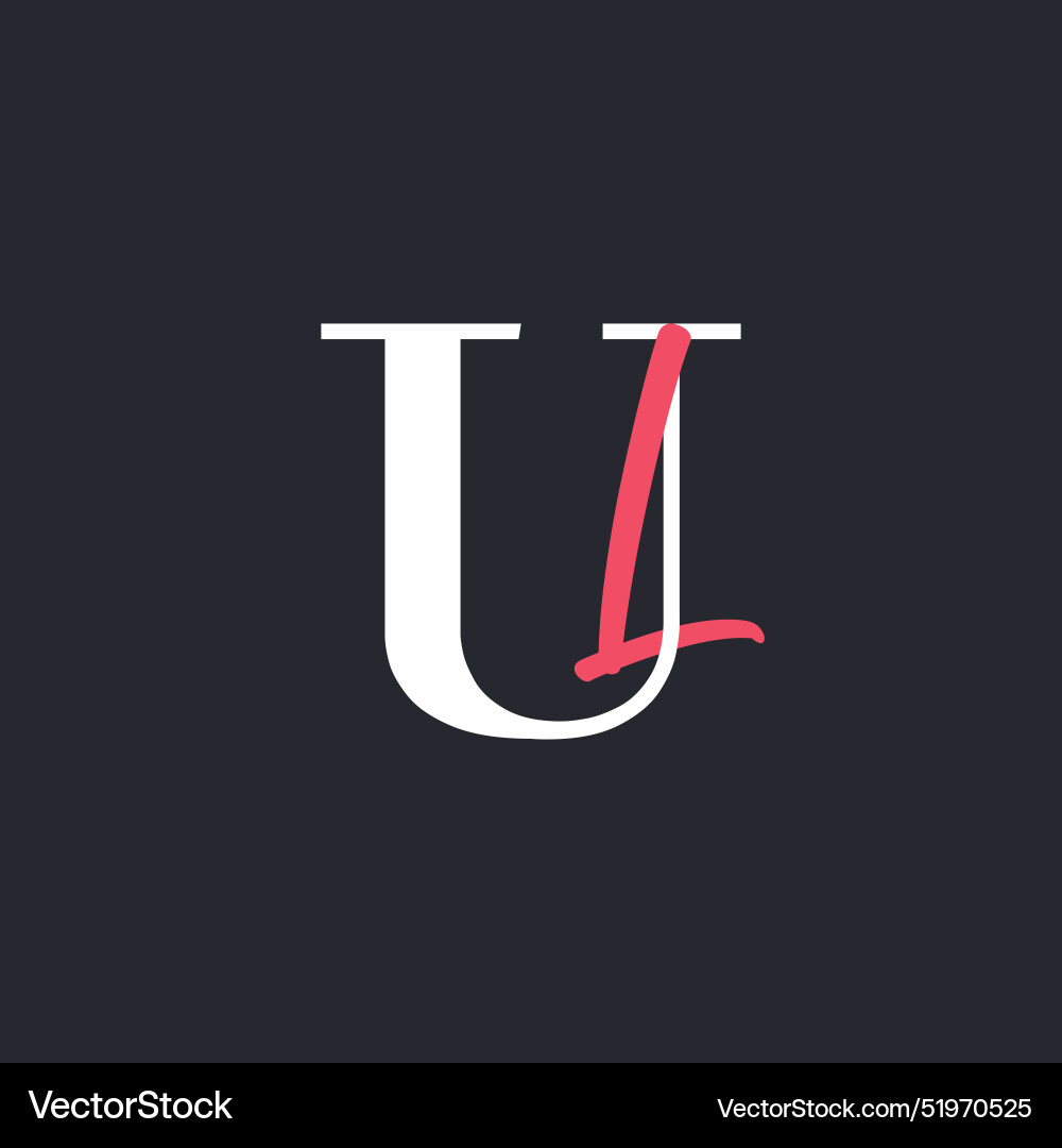 Letter ul logo perfectly blended initials Vector Image