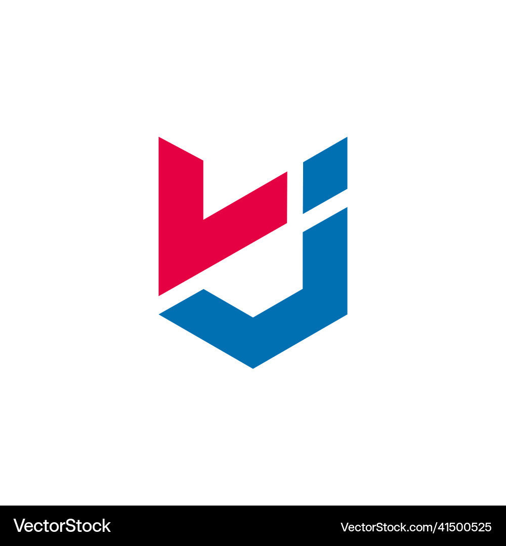 Letter vj colorful geometric slice logo Royalty Free Vector