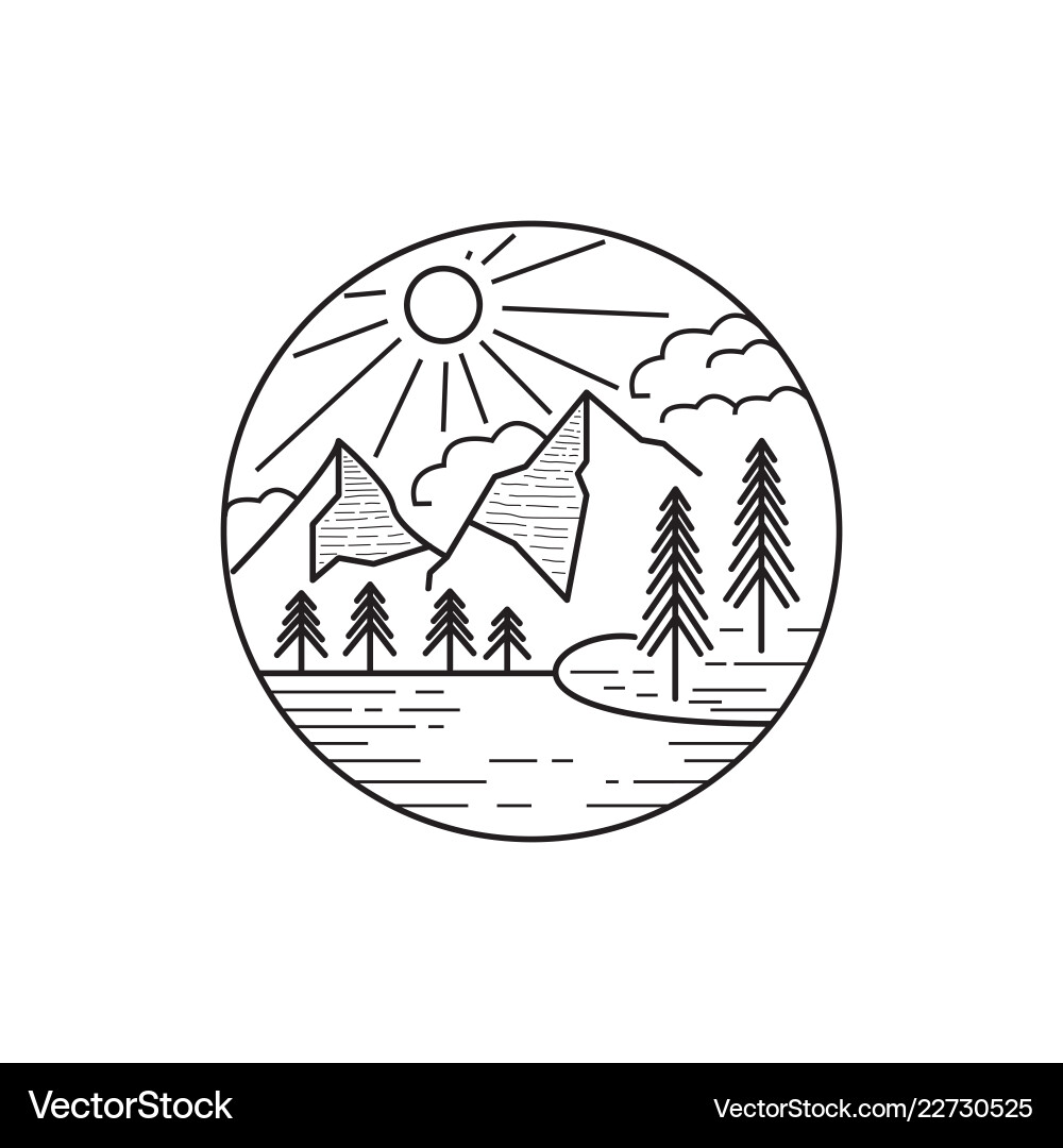 Line art outdoor Royalty Free Vector Image - VectorStock