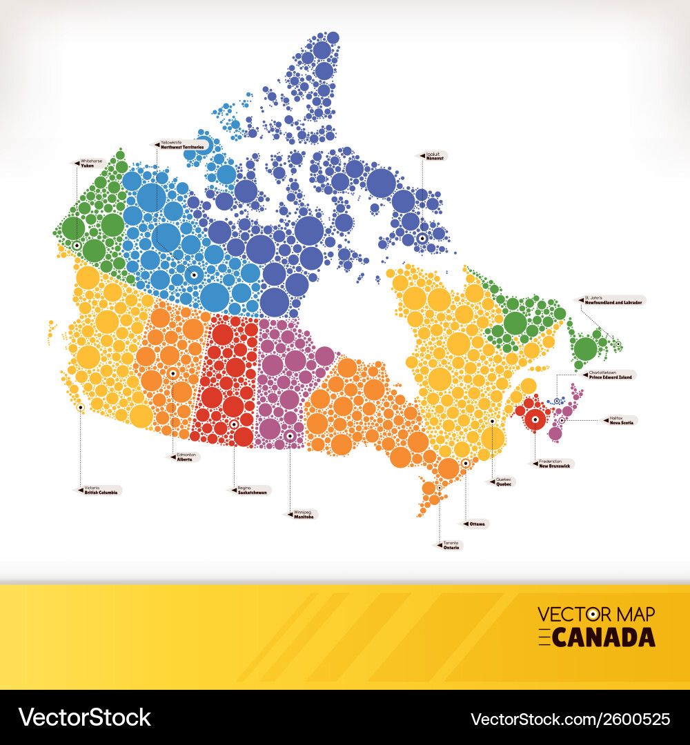 Map of canada Royalty Free Vector Image - VectorStock