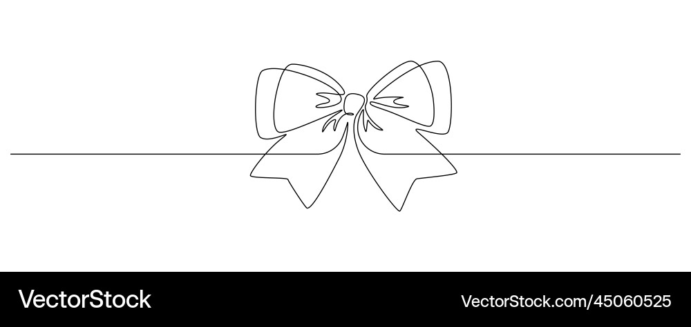 One continuous line drawing of gift ribbon bow Vector Image