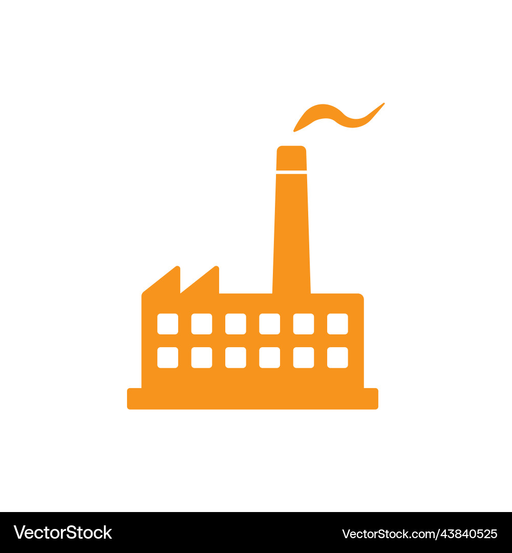Orange manufacturing factory icon Royalty Free Vector Image