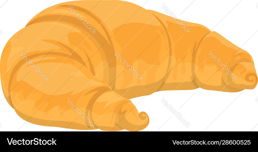 Plain croissant isolated baked pastry Royalty Free Vector