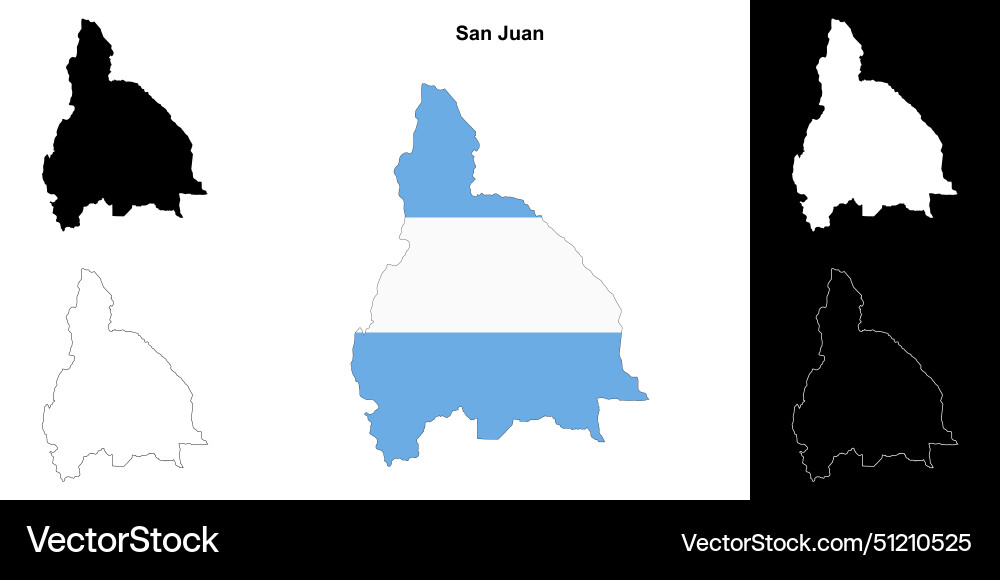 San juan outline map Royalty Free Vector Image