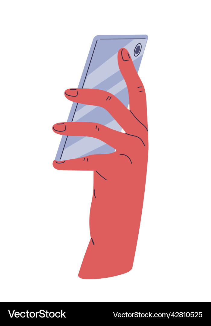 Smartphone in hand Royalty Free Vector Image - VectorStock