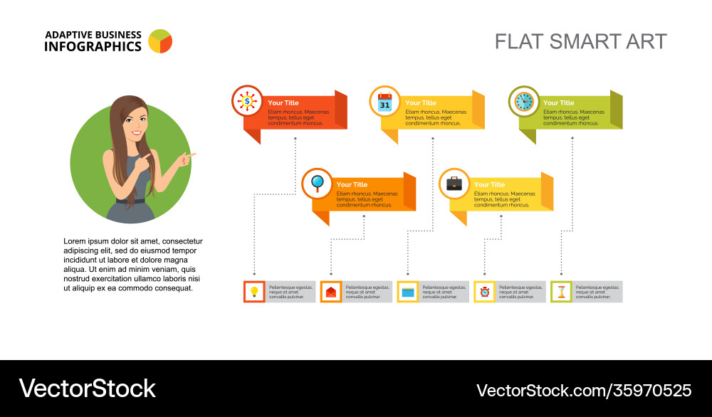 Step infographics slide template Royalty Free Vector Image