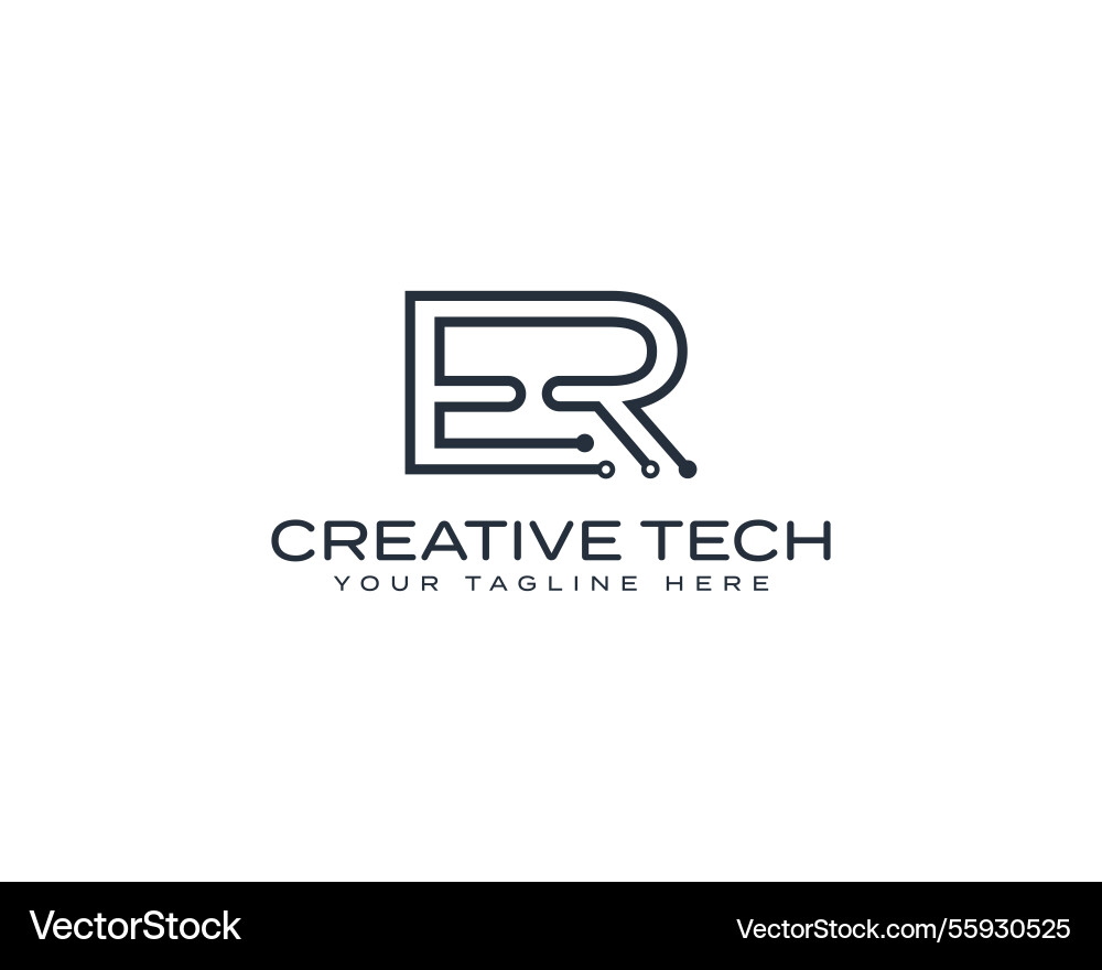 Tech er letter modern technology logo concept – Royalty-Free Vector ...