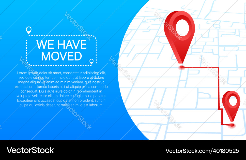 We have moved moving office sign clipart image Vector Image
