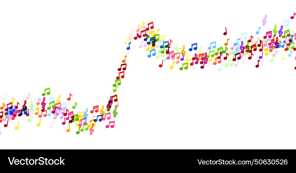 Abstract wave of colorful musical notes Royalty Free Vector