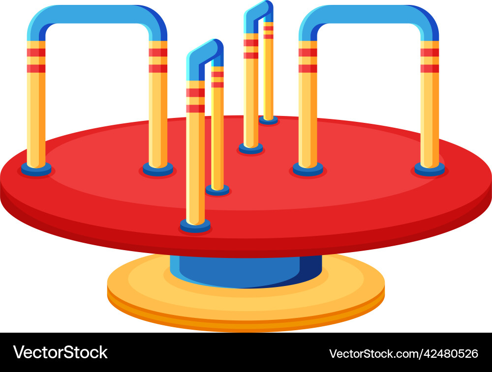 Children roundabout playground cartoon Royalty Free Vector