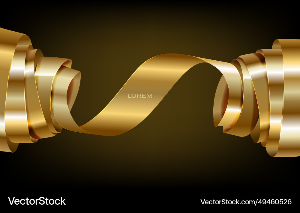 Gold ribbon Royalty Free Vector Image - VectorStock