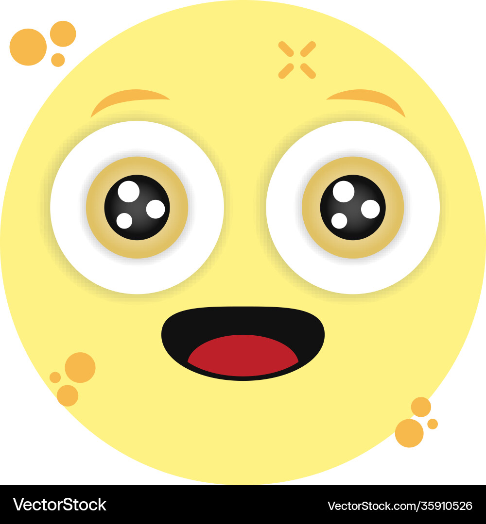 Hushed emoticon Royalty Free Vector Image - VectorStock