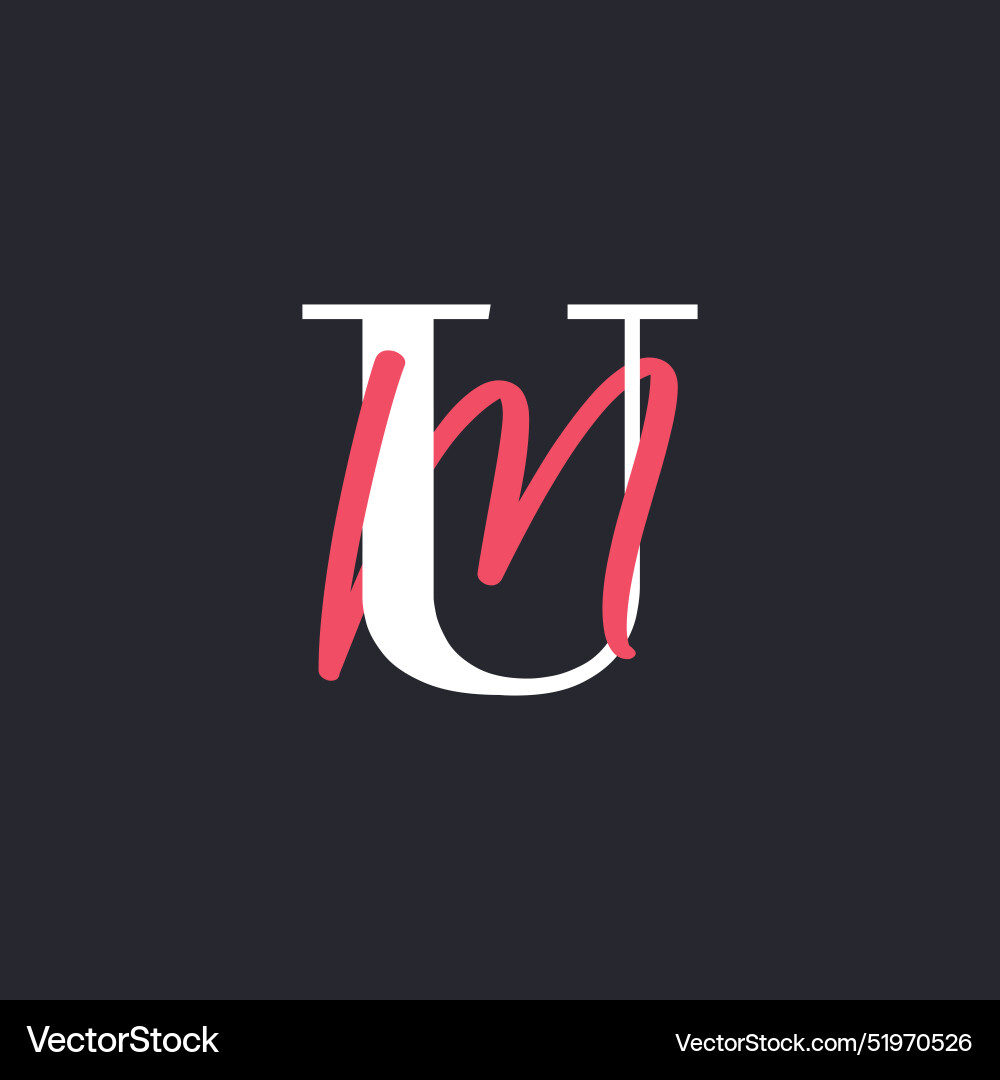 Letter um logo perfectly blended initials Vector Image