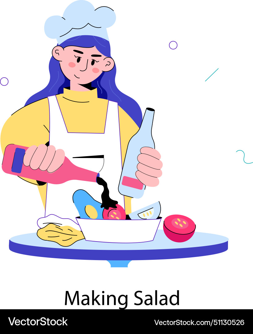 Making salad Royalty Free Vector Image - VectorStock