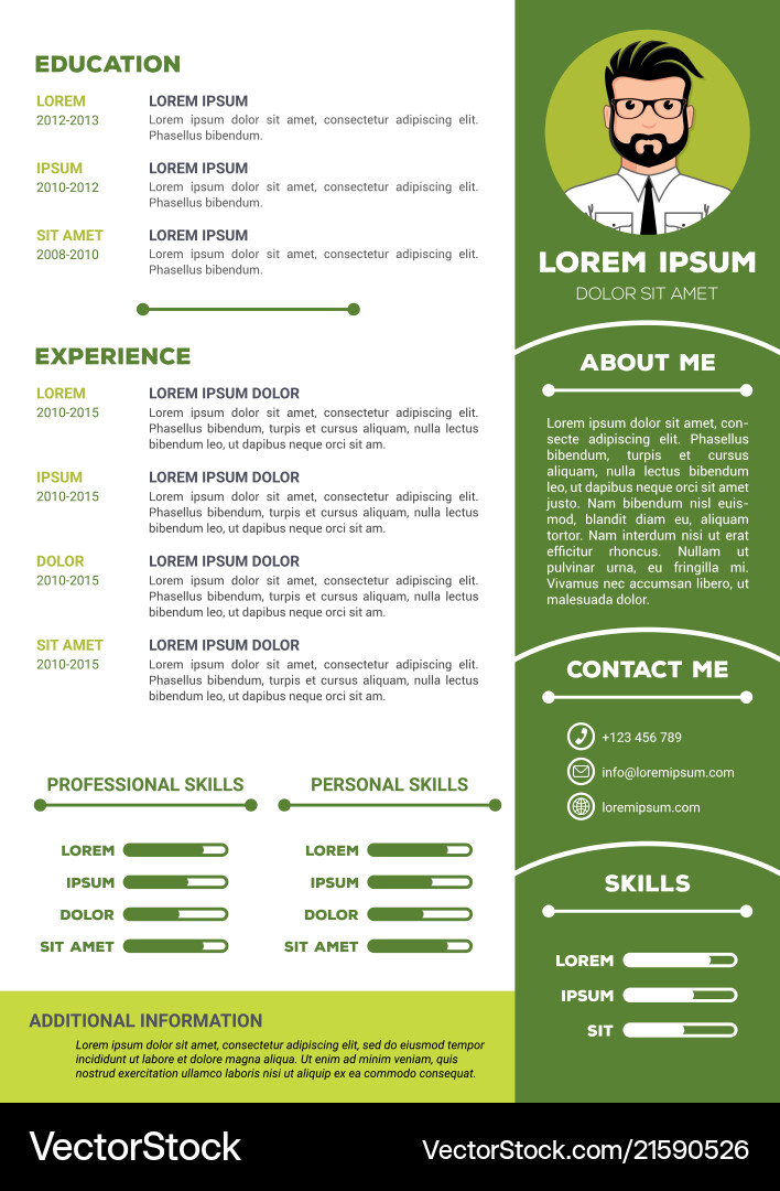Resume and cv template with nice design Royalty Free Vector