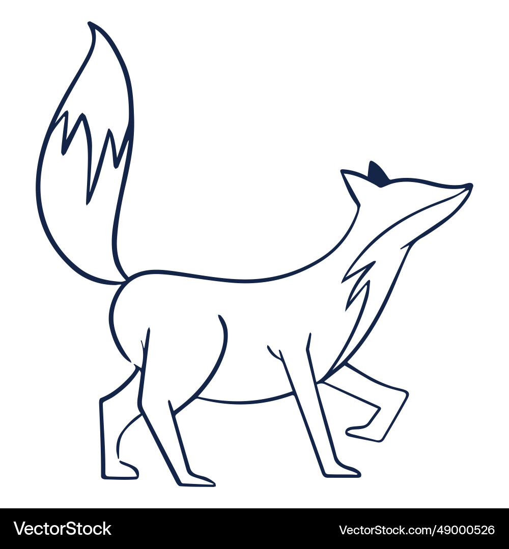 Simple fox side view Royalty Free Vector Image