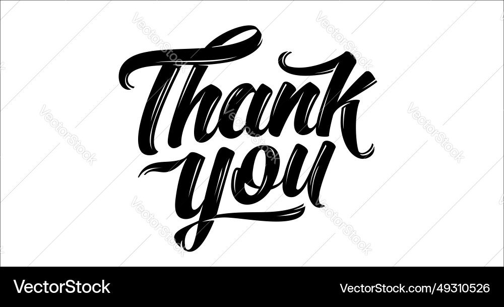 Thank you hand lettering Royalty Free Vector Image