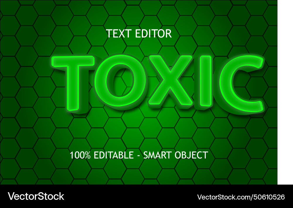 Toxic editable text effect 3 dimension emboss Vector Image