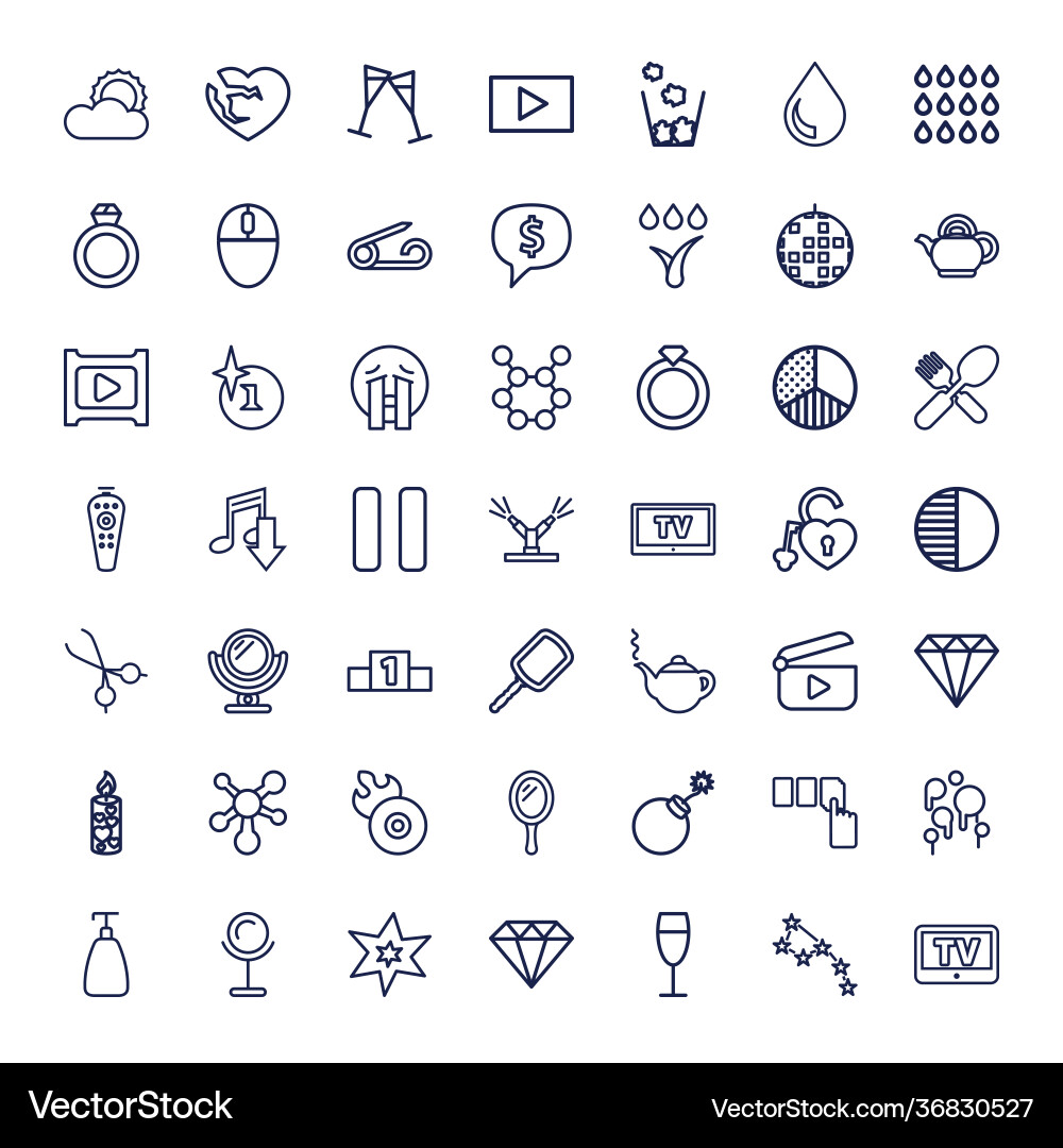 49 glänzende Icons Lizenzfreies Vektorbild - VectorStock