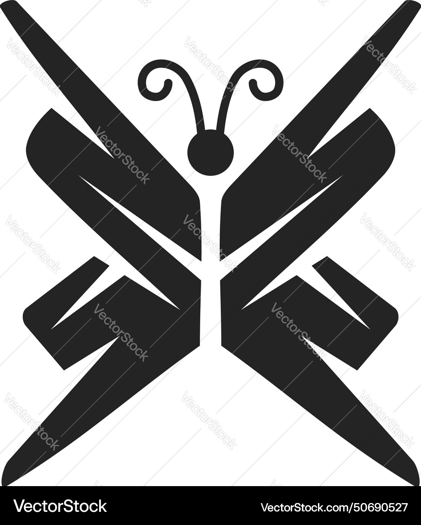 Butterfly logo template isolated brand identity Vector Image