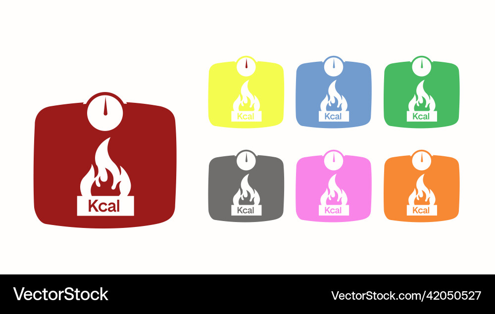 Calorie burning icon set Royalty Free Vector Image