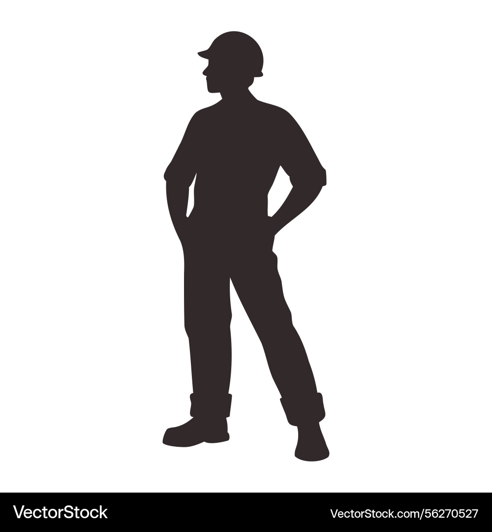 Construction worker silhouette Royalty Free Vector Image