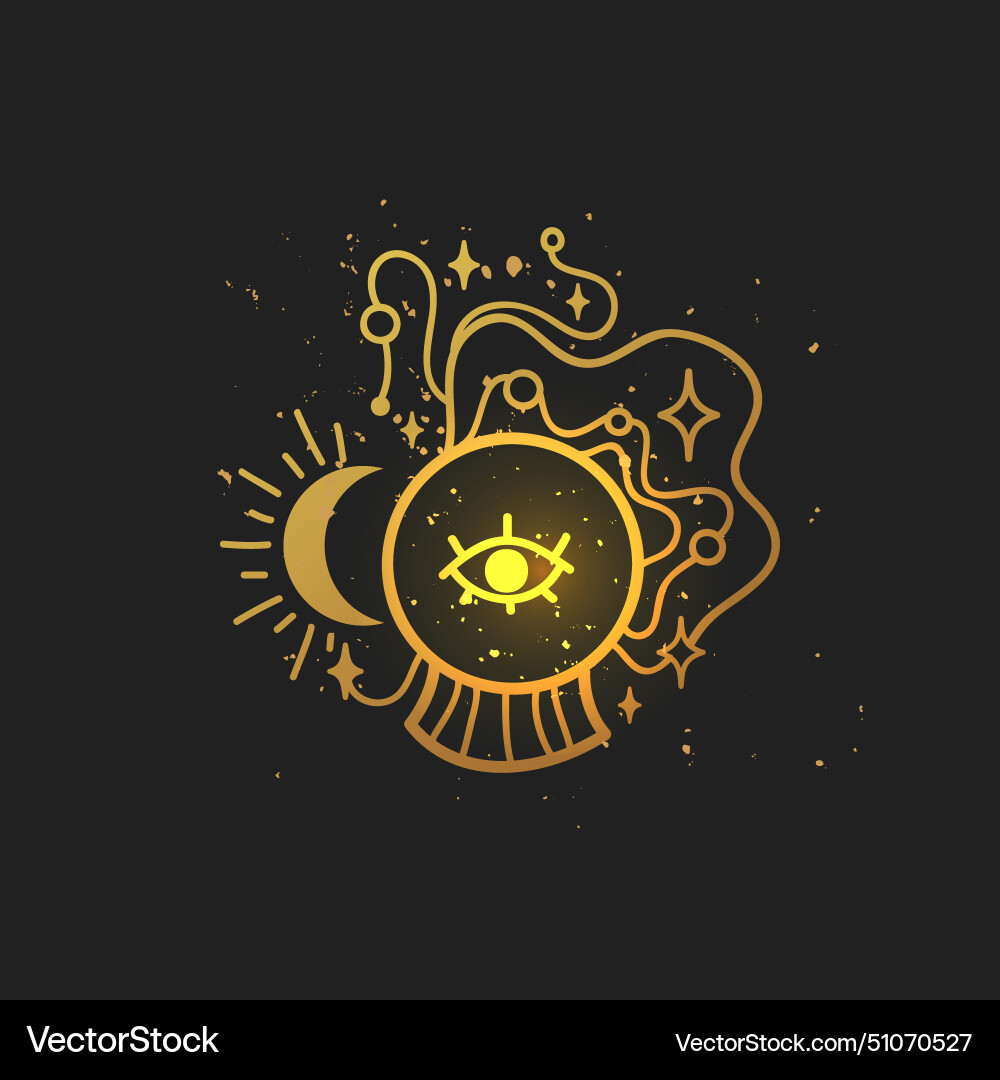 Crystal ball hand drawn Royalty Free Vector Image