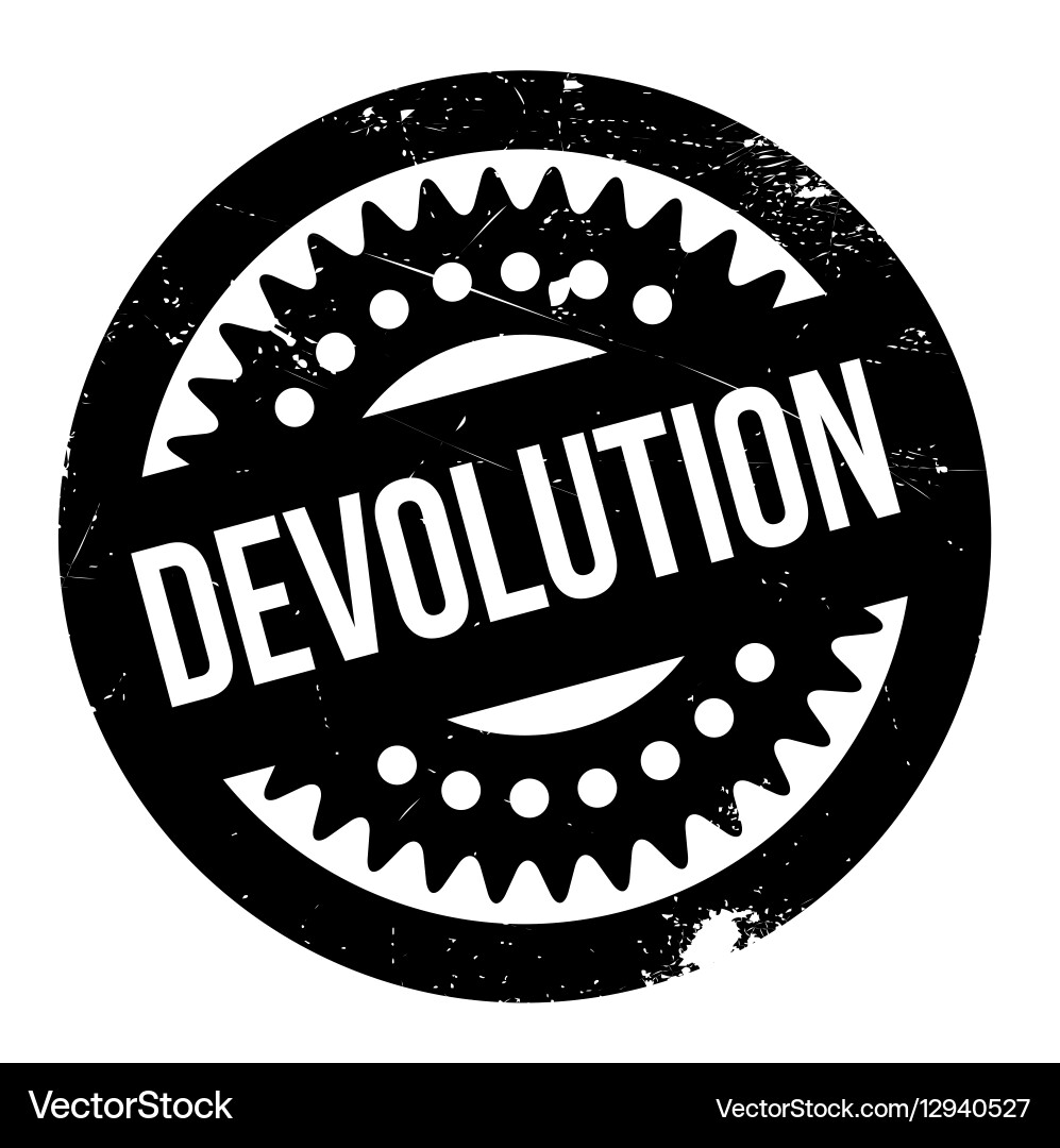 Devolution rubber stamp Royalty Free Vector Image