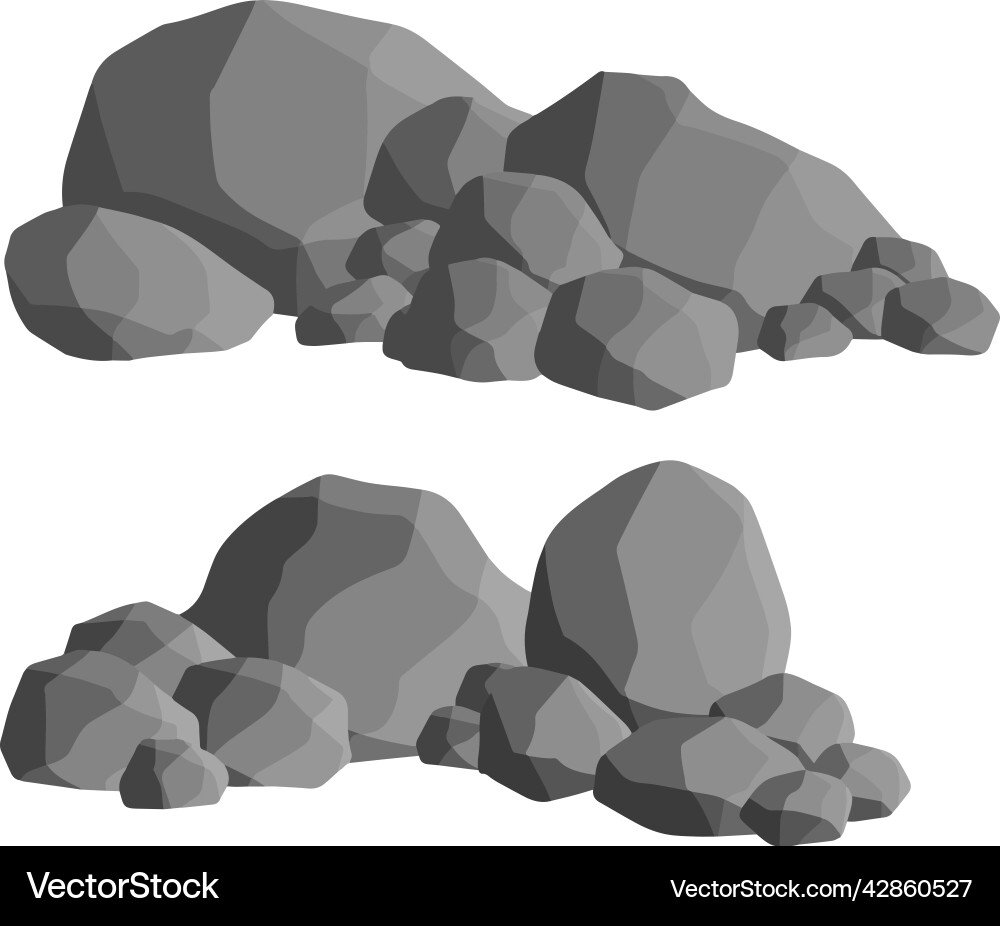 Gray Granite Stones - Diverse Shapes Royalty Free Vector