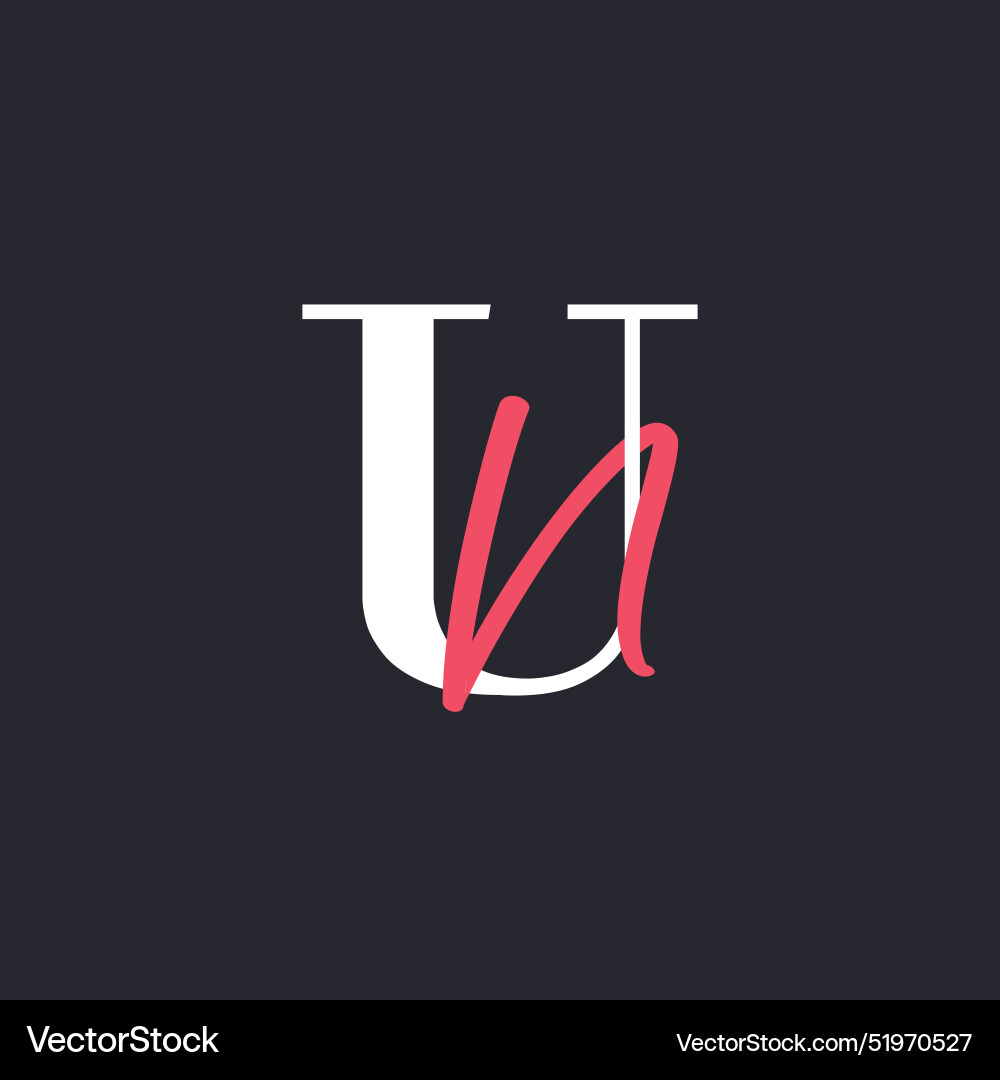 Letter un logo perfectly blended initials Vector Image