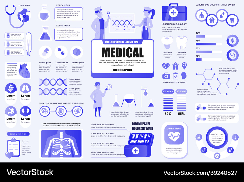 Medical services infographic elements Royalty Free Vector