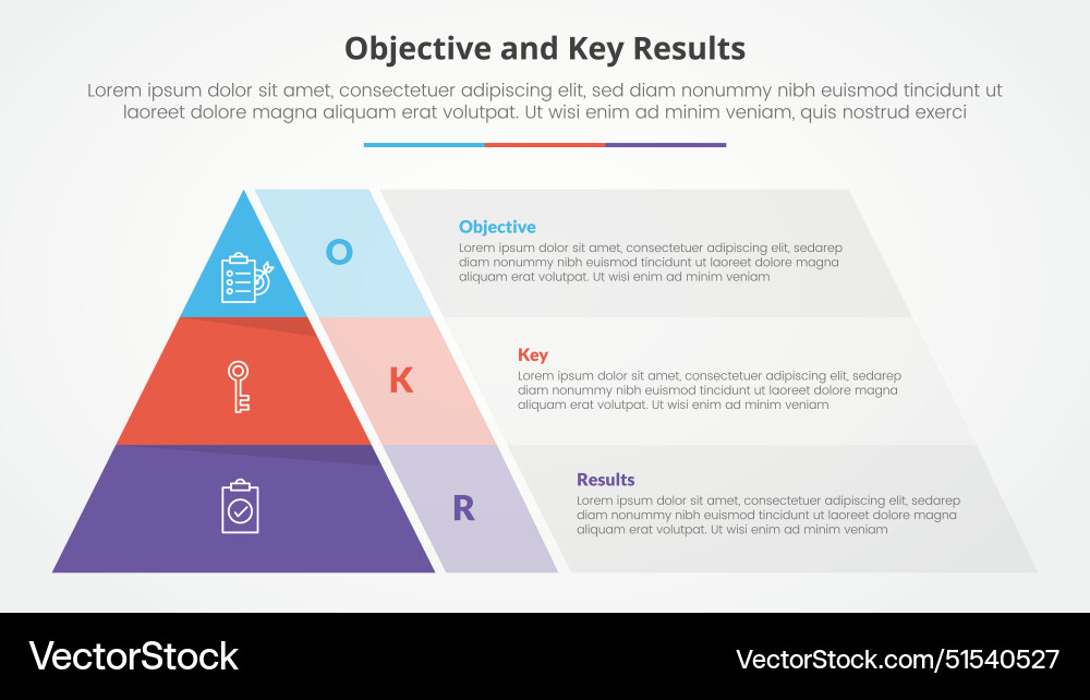 Okr objectives and key results framework Vector Image