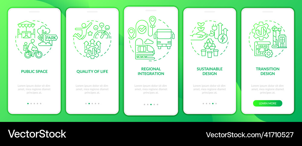 Prinzipien des urbanen Designs grüner Gradient Vektorbild