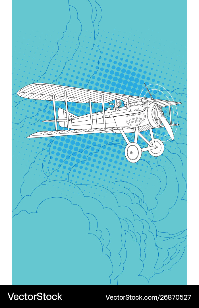 Retro pilot and plane Royalty Free Vector Image