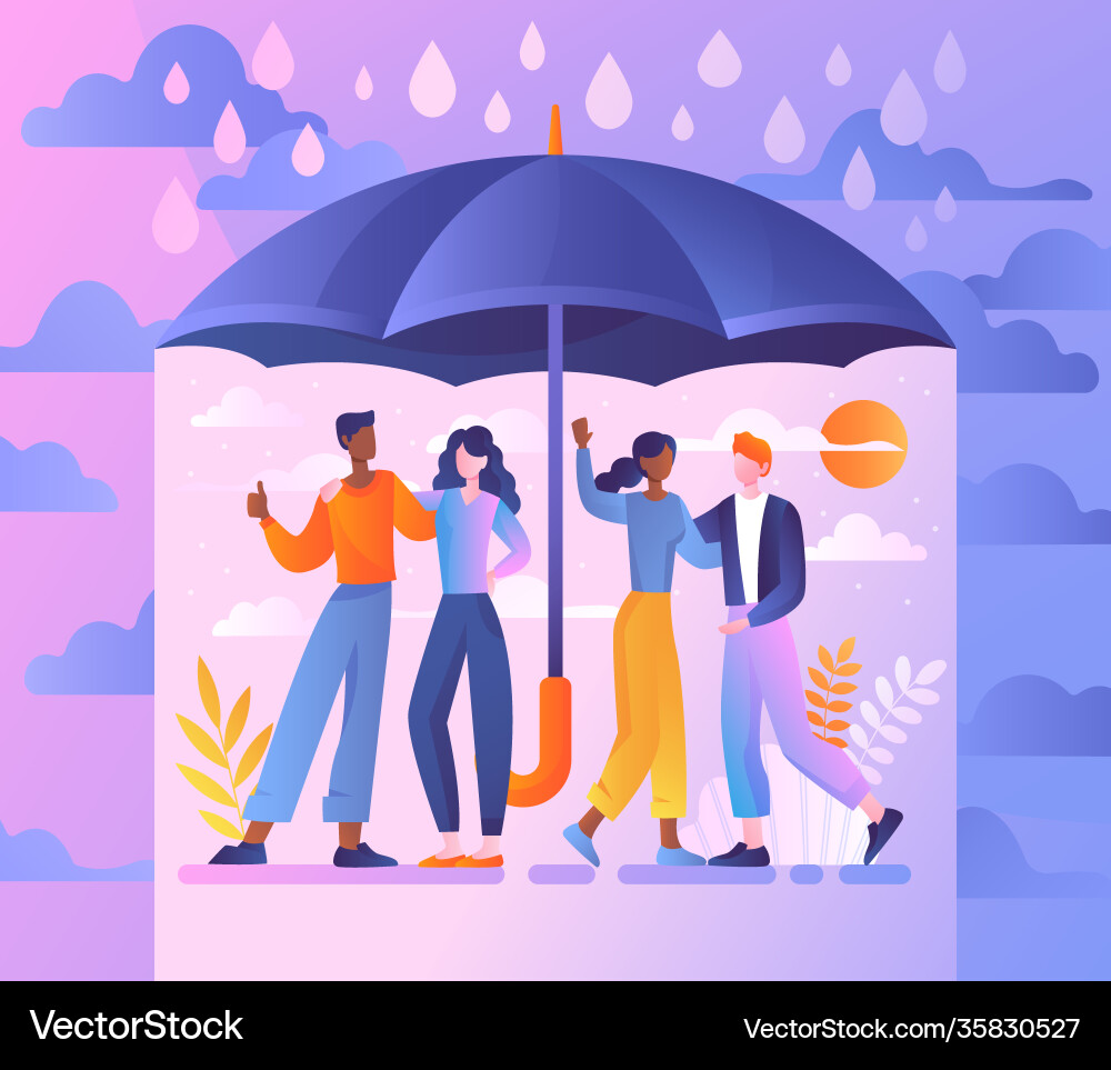 Support each other concept Royalty Free Vector Image