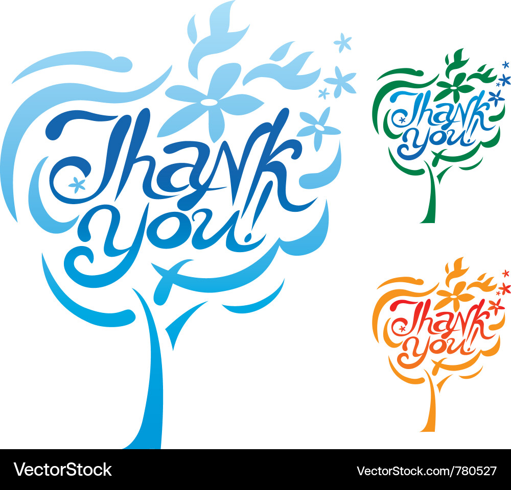 Thank you inscription Royalty Free Vector Image