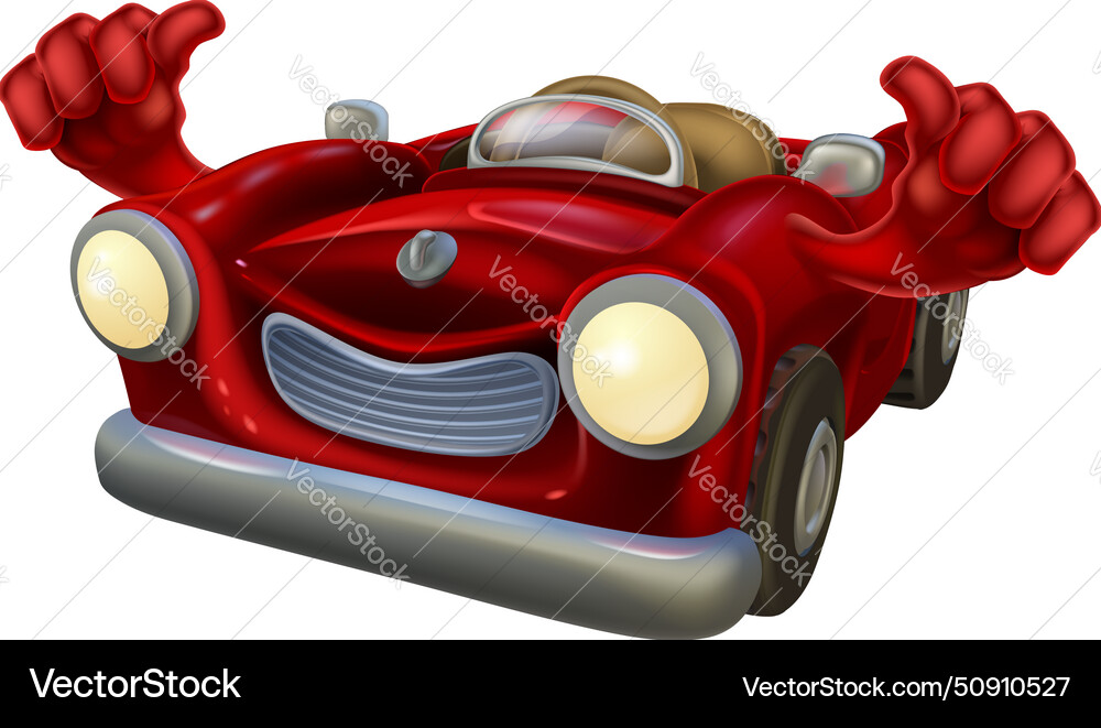 Thumbs auf dem Auto Lizenzfreies Vektorbild - VectorStock