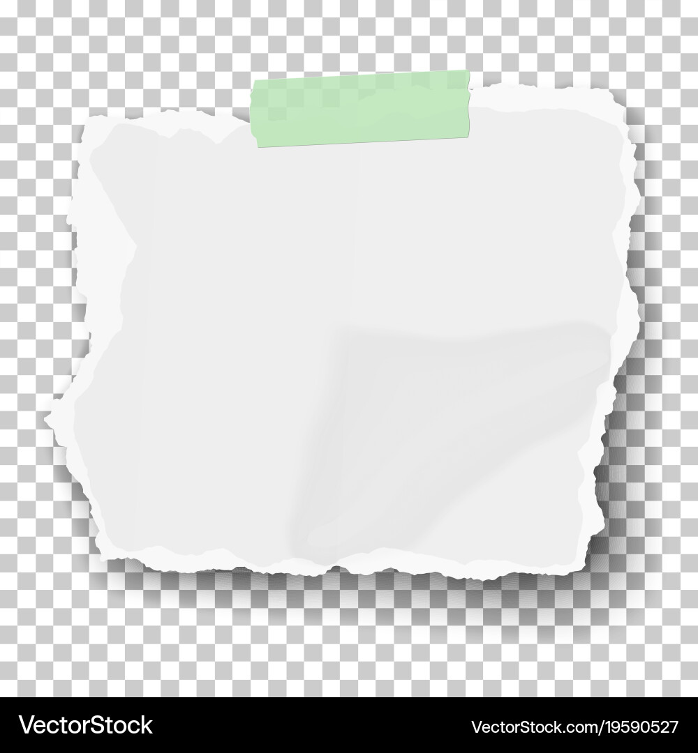 White square ragged paper scrap with soft shadow Vector Image