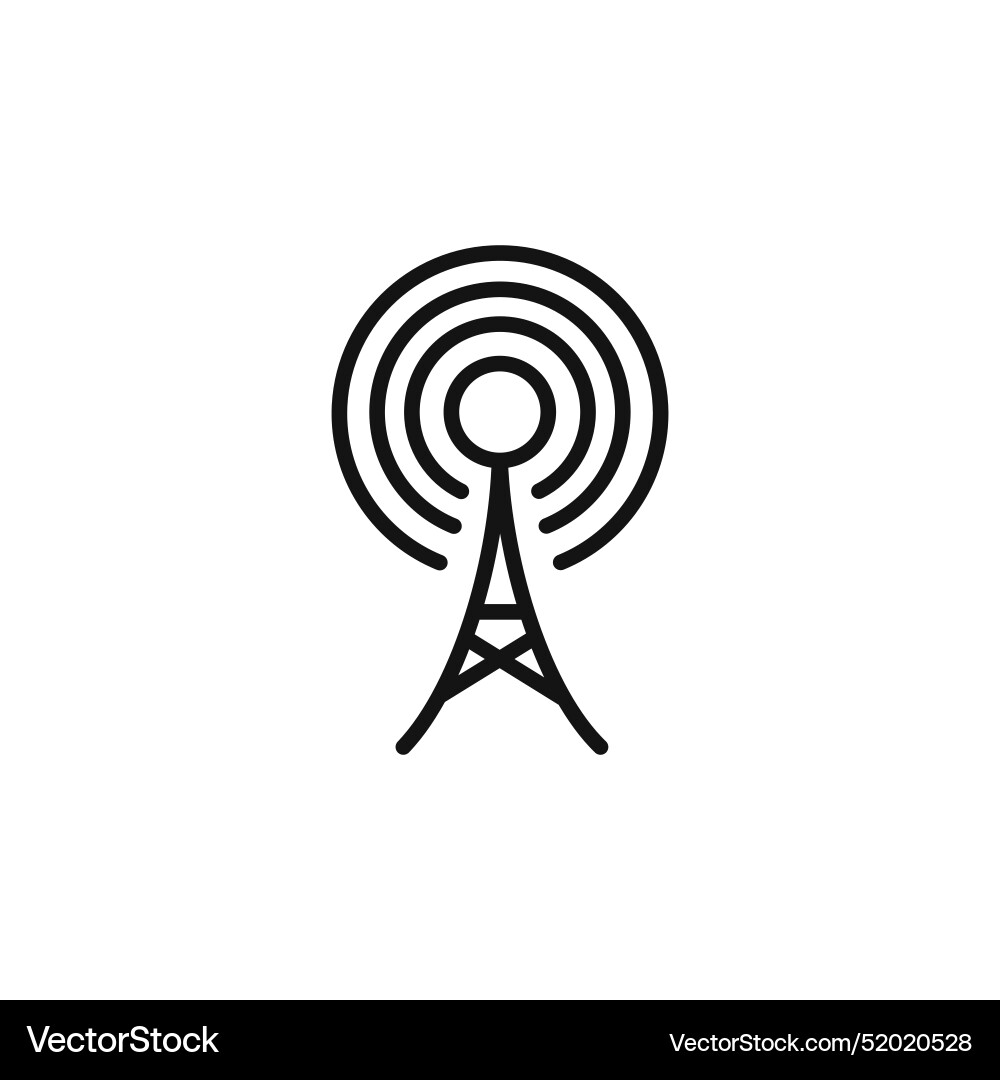 Broadcast icon outline collection in black Vector Image
