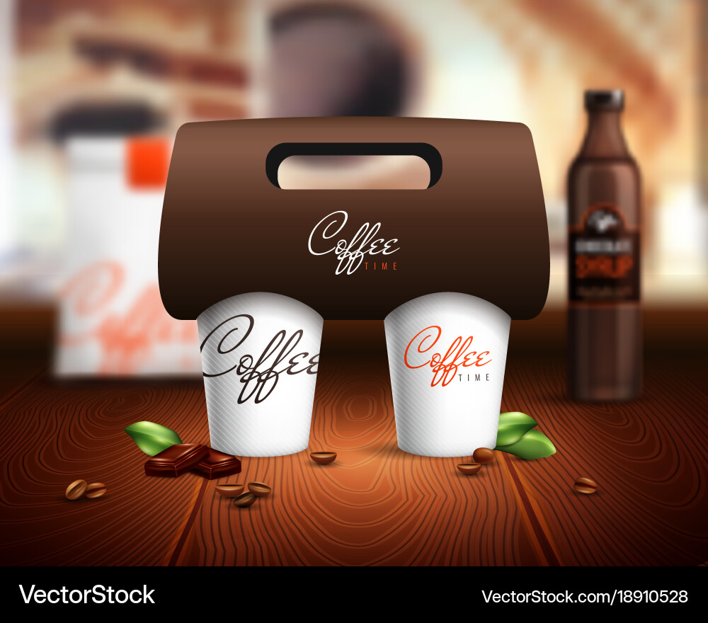Coffee Cup Packaging Mockup Royalty Free Vector Image